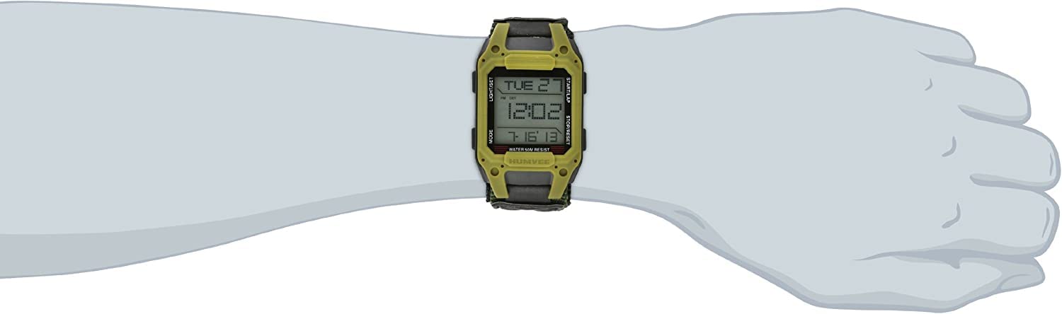 Humvee Men’s Military Watch, Digital Recon Tan Nylon Strap Watch ...