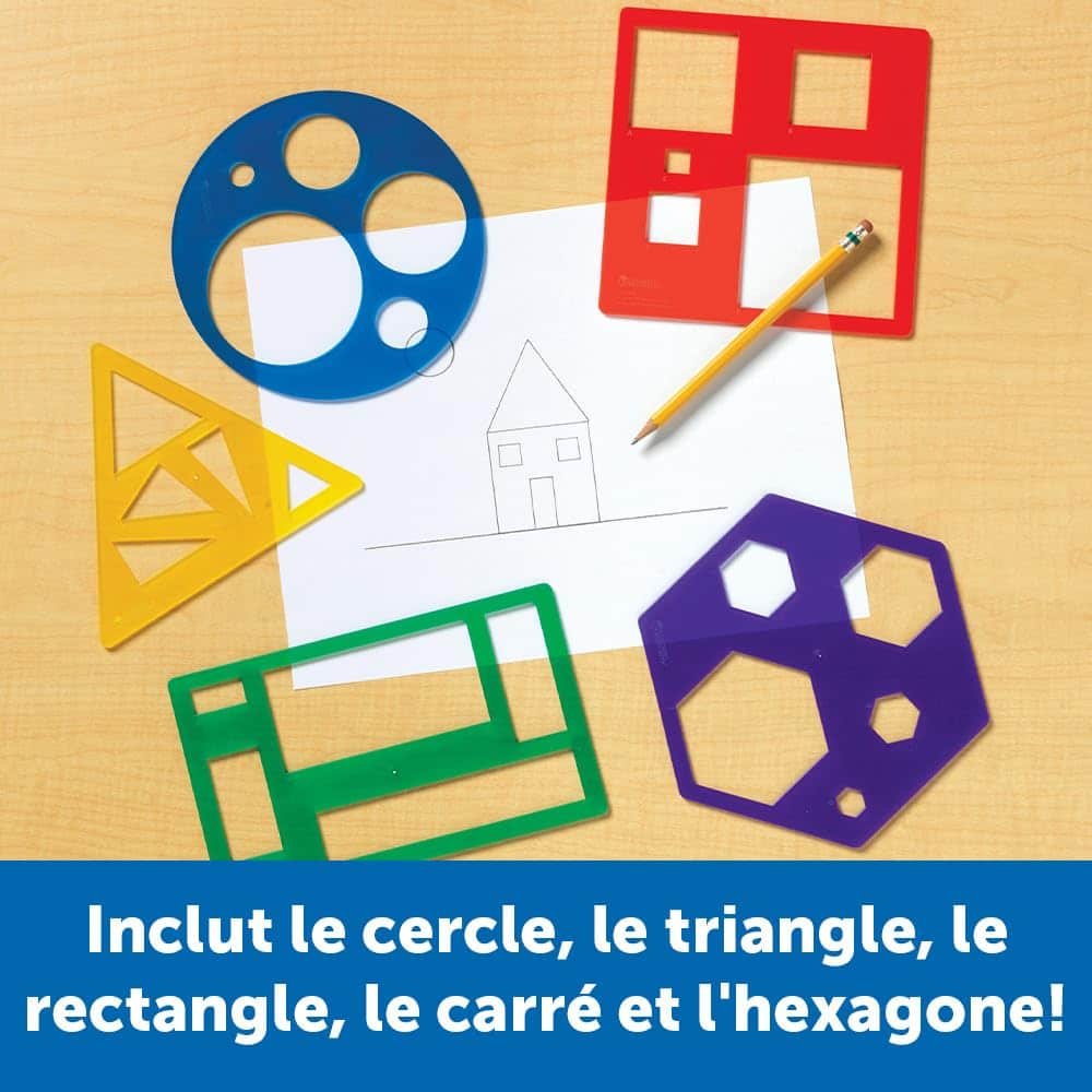 Learning Resources Primary Shapes Template Set – 5 Pieces, Ages 4 ...