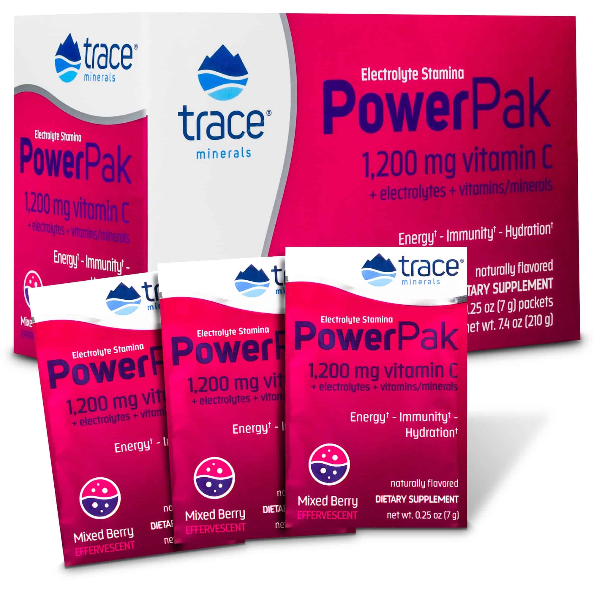 Trace Minerals | Power Pak Electrolyte Powder Packets | 1200 mg Vitamin ...
